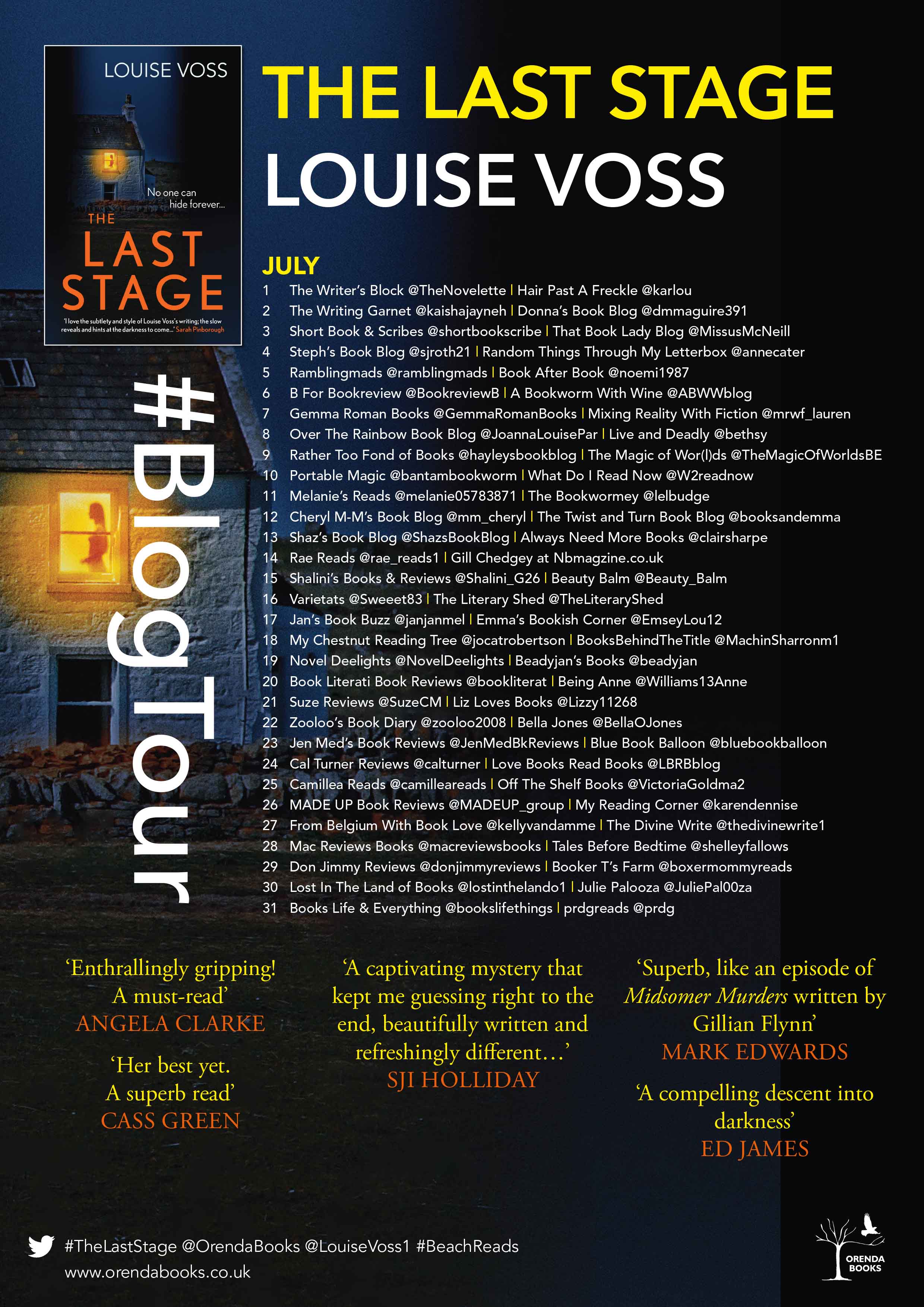 #BlogTour: THE LAST STAGE by Louise Voss @LouiseVoss1 @OrendaBooks ...